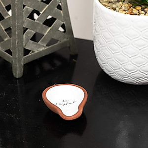 Be Joyful Glossy Brown 2 x 3 Terra Cotta Decorative Countertop Spoon Rest