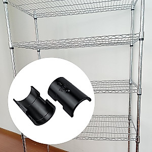 50 Pack Plastic Wire Shelving Shelf Lock Clips Black Post Shelving Split Sleeves for 1" Diameter Shelving Sleeves Replacements