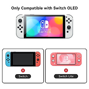 YOCORE Cute Slim Switch OLED Protective Case Cover Dockable Protective Case Compatible with Switch OLED,Anti-Scratch and Shock-Absorption Design Cover Skin -KLM Play Time