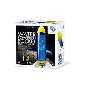 PLAYSTEM Outdoor Water Powered Rocket Physics Learning Set-with Rocket Tail, Body and Pump DIY Rocket Science Experiment Kit- Space STEM Outdoor Toys Gift for Kids,Teens, Boys & Girls