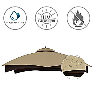 MASTERCANOPY Replacement Canopy Top for Lowe's Allen Roth 10x12 Gazebo #GF-12S004B-1 (Beige)