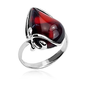Ian and Valeri Co. Cherry Amber Sterling Silver Ring