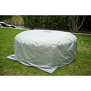 Shatchi B0302925 Mspa 6 Person Hot Tub Cover Cap Outdoor Garden Patio Furniture Swimming Pool Dustproof Waterproof Heat-Resistant UV Protection Overall Spa Safety Protector, 6Person-215 x 70Cm, Grey