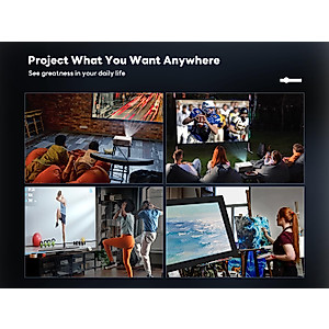 Auto Focus & Auto Keystone with WiFi 6 and Bluetooth 5.2, Agreago Native 1080P 4K Supported Outdoor Projector with Screen, Home Projector Compatible with iOS/Android/HDMI/USB/TV Stick