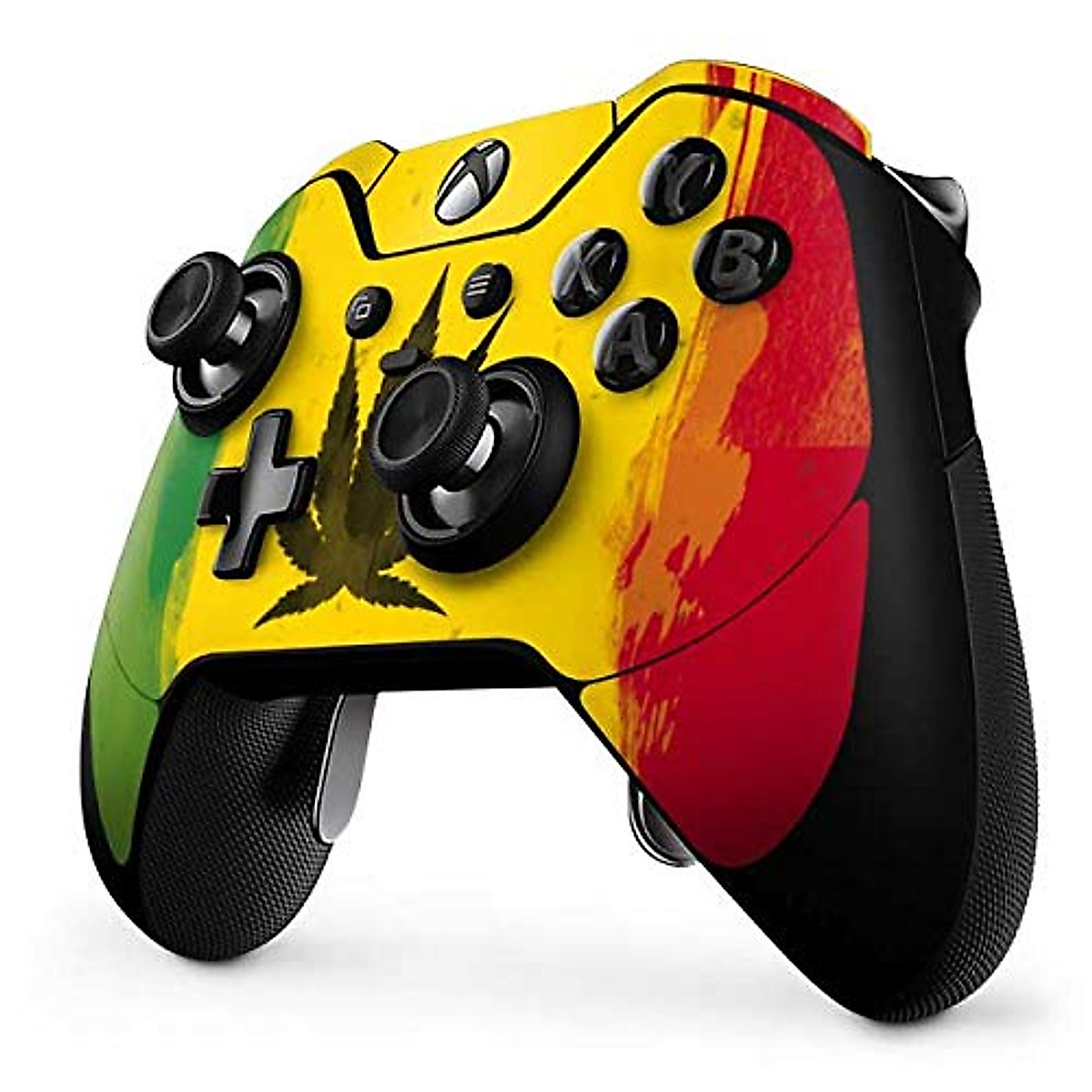Skinit Decal Gaming Skin Compatible with Xbox One Elite Controller - Originally Designed Marijuana Rasta Distressed Design
