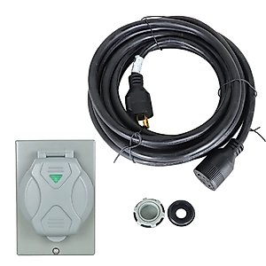 labwork 25FT L14-30P to L14-30R Generator Extension Cord 30 A Generator Cord Pre-Drilled Power Inlet Box Water Proofing Combo Kit L14-30P Generator Inlet Box 125/250 Volts
