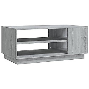 QJBSAVVA Coffee Table Gray Sonoma 40.2"x21.7"x16.9" Engineered Wood,Floor Standing Table Table for Living Room Cocktail Table Suitable for Meeting Rooms, Reception Rooms, Offices