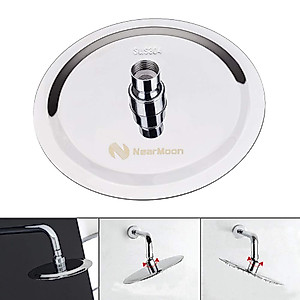 High Pressure Shower Head, 8 Inch Rain Showerhead, Ultra-Thin Design- Pressure Boosting, Awesome Shower Experience, NearMoon High Flow Stainless Steel Rainfall Shower Head (Chrome Finish)
