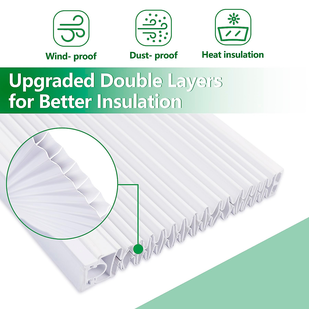 Forestchill Window Air Conditioner Side Panel with Double Layers, Upgraded Insulation AC Side Panels for Window AC Unit, Fits Up to 17" H x 10" W, Pack of 2, White