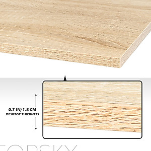 TOPSKY Dual Motor Electric Adjustable Standing Computer Desk White Frame with 58.3’’x26.8’’ Oak Board