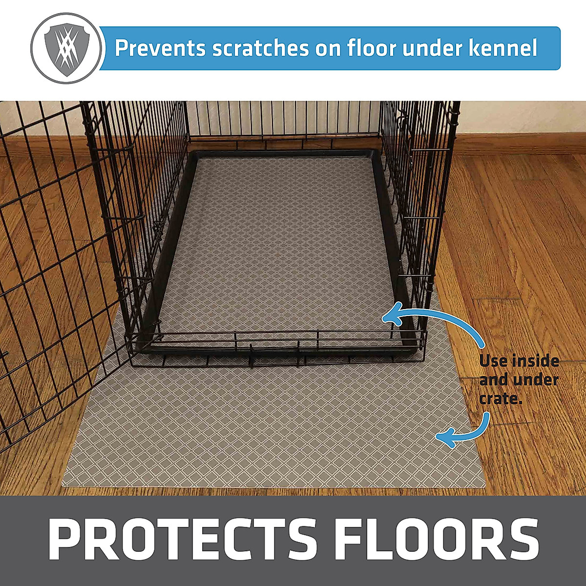 Drymate Dog Crate Mat Liner, Absorbs Urine, Waterproof, Non-Slip, Washable Puppy Pee Pad for Kennel Training - Use Under Pet Cage to Protect Floors, Thin Cut to Fit Design (USA Made) (Taupe)(29”x48”)