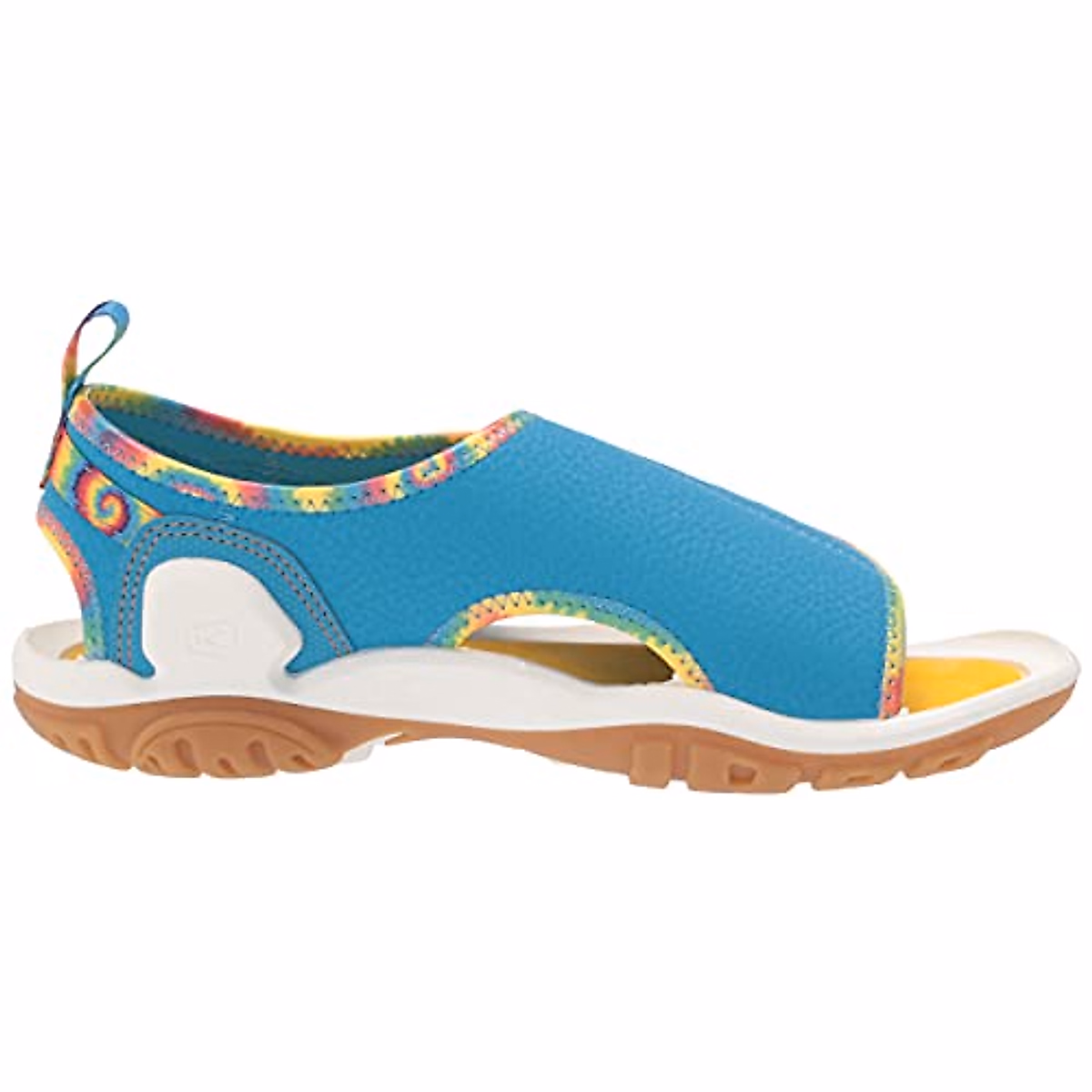 KEEN Knotch River Open Toe Sandals, Tie Dye/Vivid Blue, 3 US Unisex Big Kid