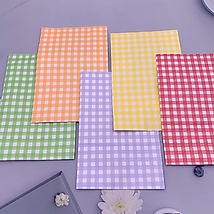 25pcs Party Favor Bags Colorful Paper Bags Rainbow Treat Bags Checked Gift Bags Goodie Bags with Stickers for Birthday Party Baby Shower Holiday Celebration