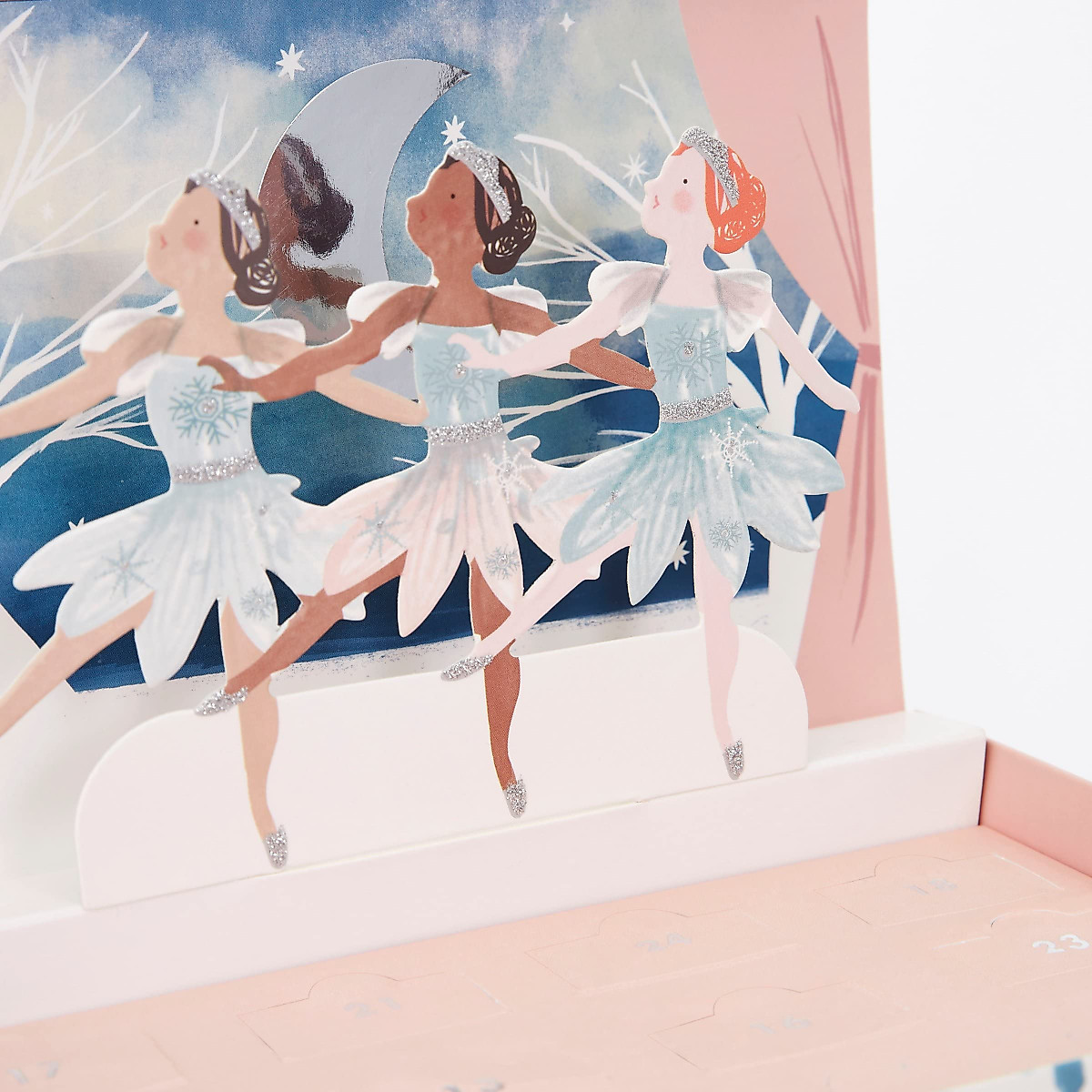 Meri Meri Winter Ballerina Charm Bracelet Advent Calendar (Pack of 1), Advent Calendar For Girls, Ages 8+, 6.875" x 2.375" x 4.375", Christmas Countdown Calendar, Advent Gift, Jewelry Box, Christmas