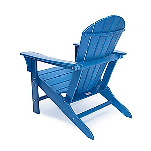 LuXeo LUX-1518-NAVY(2 Pack) Hampton Adirondack Chair, 2-Pack, Water-Resistant, Plastic, Navy