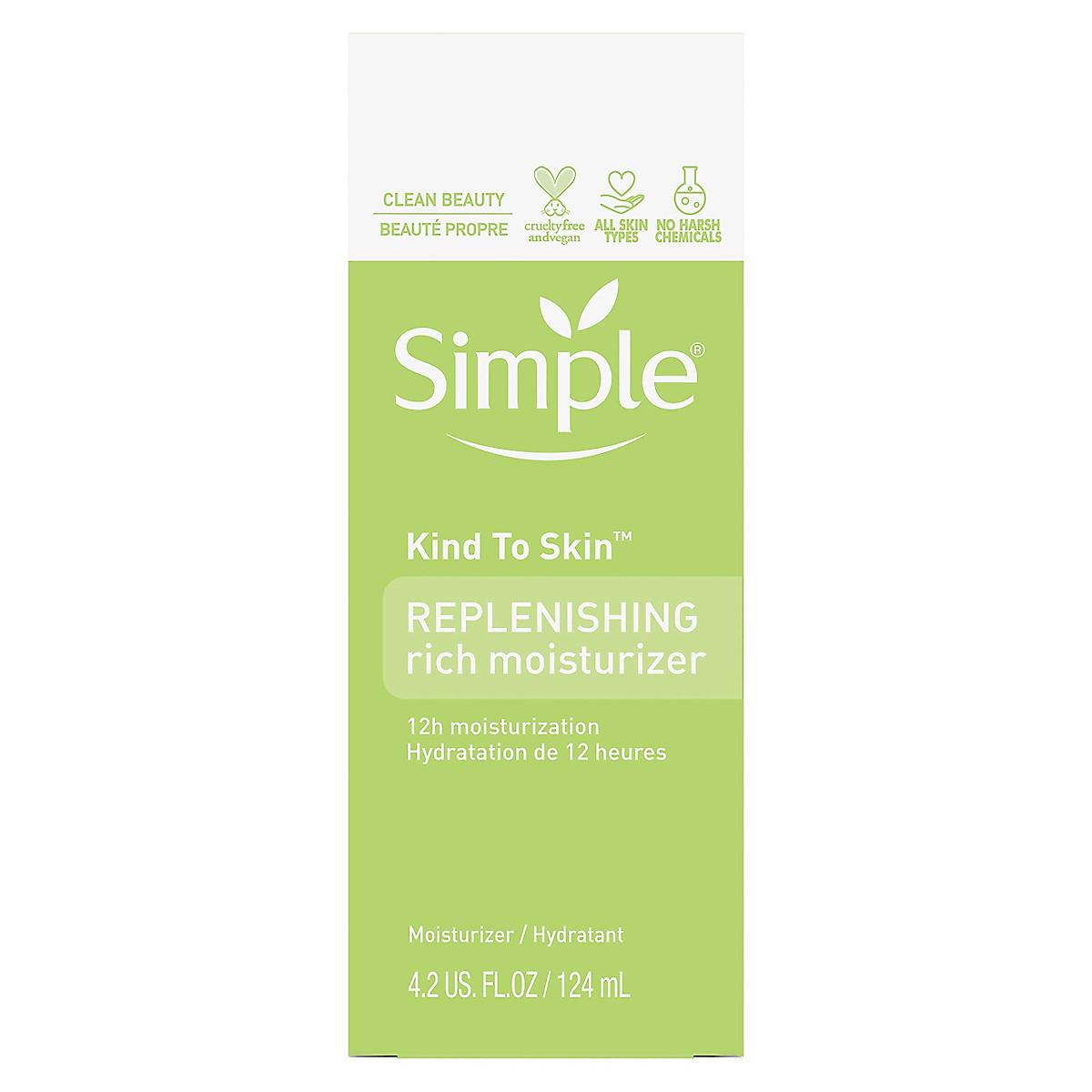 Simple Kind to Skin Face Moisturizer For Sensitive Skin Replenishing Rich 12-Hour Moisturization for All Skin Types 4.2 oz