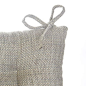 Klear Vu Omega Non-Slip Rocking Chair Cushion Set with Thick Padding and Tufted Design, Includes Seat Pad & Back Pillow with Ties for Living Room Rocker, 17x17 Inches, 2 Piece Set, Natural