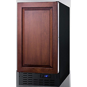 Summit Appliance BIM18IFADA 18" Wide ADA Compliant Built-in Undercounter Frost-Free Crescent Icemaker for Built-in or Freestanding Use with Panel-Ready Door and Black Cabinet
