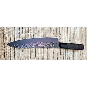 Satake Made in Japan Traditional Hammered Black Rust Resistant Molibdenium, Titanium Coated Chef's Knife (806-039 Santoku Blade 170mm)