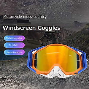 Wind Dust Anti UV Off-road Glasses,Ski Motorcycle Cross-country Sports Riding Glasses,Durable Portable for Outdoor Sports (black)