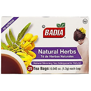 CubanFoodMarket Badia Natural Herb Tea. Total individual tea bags, 25 Count (Pack of 4)