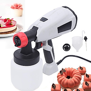 Chocolate Spray Gun Art Craft Decorating Airbrush Pastry Cake Decor Baking Sandblasting Machine for Cakes, Cupcakes, Cookies & Desserts Decoration, with Spray Nozzle and Spool 800ml (110V)