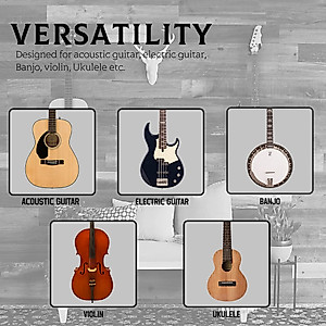 LALAOKS Guitar Wall Mount Guitar Hanger Metal Black for Acoustic Electric Bass Guitars Ukulele and More Instruments (Guitar Type)