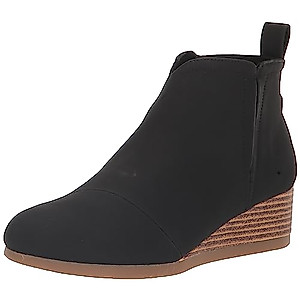 TOMS Girls Clare Fashion Boot, Black PU Nubuck, 4 big kid