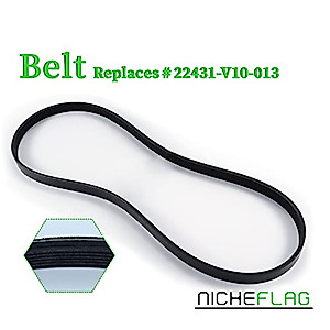 NICHEFLAG 06720-V10-030 Rubber Auger Kit Replaces Honda HS520 Paddles, Honda HS720 Paddles, Honda HS520 Parts, Honda HS720 Parts with 22431-V10-013 V-Belt