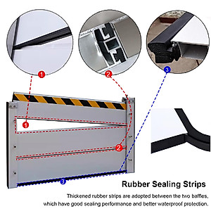 Sliding Glass Doors / Garage/Warehouse Rain Water Barrier, 87 85 83 74 72 67 61 57 39 35 Inch Wide Commercial Reusable Water Dams Barrier, Removable Water Prevention System ( Color : H 7.8in/20cm , Si