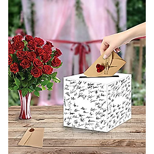 SietDESEO 4 Pack White Money Box Card Box Holder for Wedding Party Birthday Baby Shower Bridal Shower Raffle Ticket