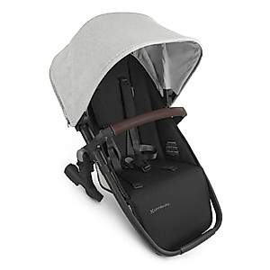 Vista V2 Stroller -Anthony (White & Grey Chenille/Carbon/Chestnut Leather) + Upper Adapters + RumbleSeat V2 - Anthony (White & Grey Chenille/Carbon/Chestnut Leather)