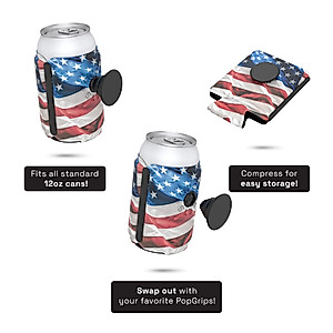 PopSockets PopThirst Can Koozie, Drink Holder, Koozies for Cans - American Flag
