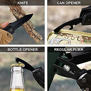 Gifts for Men Dad Husband Him, Survival Kit 14 in 1, Survival Gear and Equipment,Pocket Knife Multitool,Engraved Wood Pocket Knife I Love You, Unique Birthday Gift Idea for Men, Mens Stocking Stuffers
