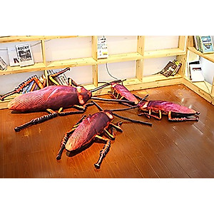 Creative Cockroach Plush Pillow 3D Animal Insect Stuffed Throw Pillow Funny Home Sofa Car Decoration Play Toy Doll Unique Birthday Gift (55 CM=21.5 in)