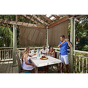 Coolaroo 448264 Cordless Outdoor Roller Shade with 90% UV Protection, Mocha