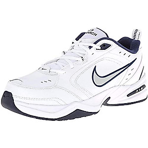 Nike Men's Air Monarch IV Cross Trainer, White/Metallic Silver, 10 X-Wide