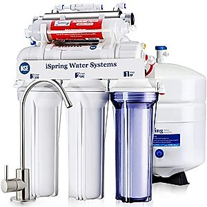 iSpring RCC7AK-UV, NSF Certified, 75GPD 7-Stage Under Sink Reverse Osmosis RO Drinking Water Filtration System with Alkaline Remineralization Filter and UV Ultraviolet Filter