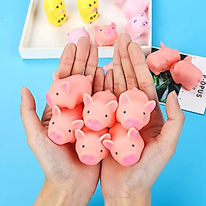 Fessal Pig Bath Toy, Mini Rubber Pigs for Kids, Baby Bath Toy, 20PCS