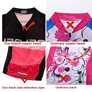 Women Cycling Jersey Set Short Sleeve+5D Padded Bicycle Shorts Quick-Dry Reflective 3-Pockets