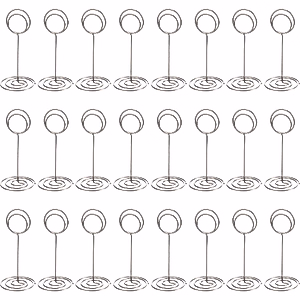 24 Pack Table Number Holder Wedding Table Name Card Holder Clips Picture Memo Note Photo Stand (Silver)