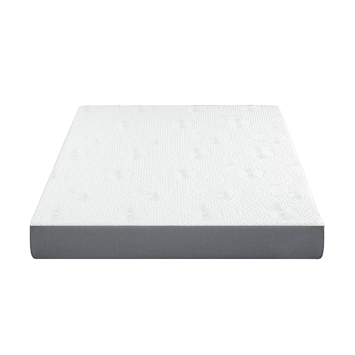 Olee Sleep 8 Inch Ventilated Gel Infused Memory Foam Mattress, CertiPUR-US® Certified, Gray, Queen