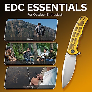 CIVIVI Praxis Pocket Folding Knife - Modern Aesthetics Ultem Handle, 3.75" Sharp Blade, Deep Carry Clip for EDC C803L