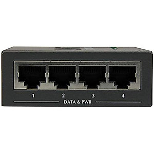StarTech.com 4 Port Gigabit Midspan - PoE+ Injector - 802.3at and 802.3af - Wall-mountable Power over Ethernet Midspan , TAA (POEINJ4G)