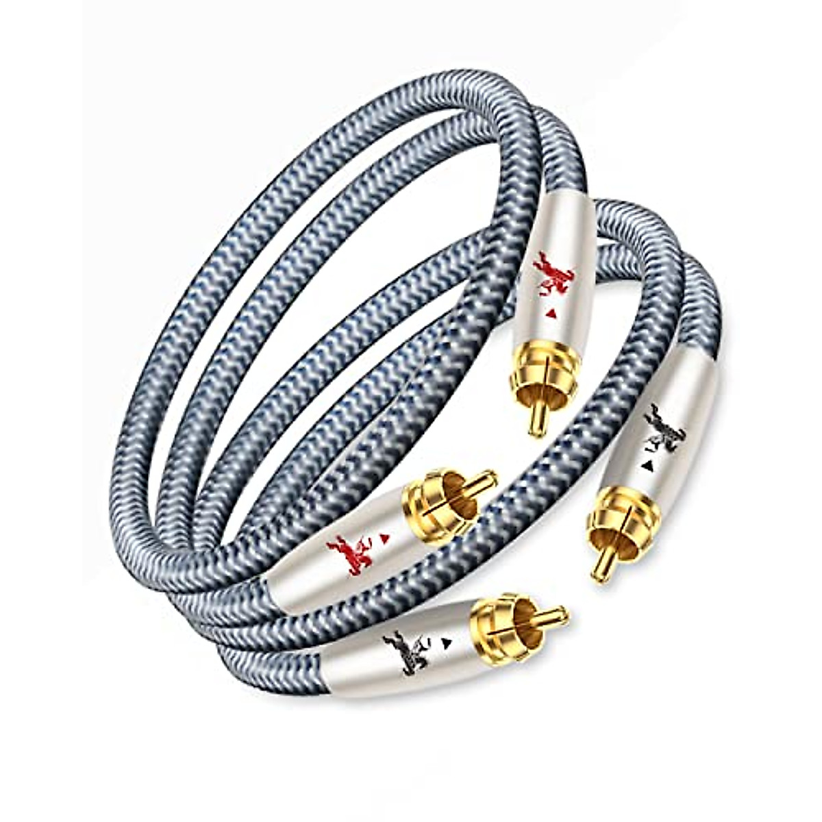 Impeto RCA Cable 2RCA to 2RCA Stereo Audio Cable 24K Gold Plated Connector,2Male to 2Male RCA Cord for Home Theater, HDTV, Amplifiers, Hi-Fi Systems(4.9FT)