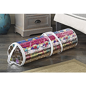 Whitmor Clear Zippered Storage Rolls Gift Wrap Organizer, 25 Count (Pack of 1)