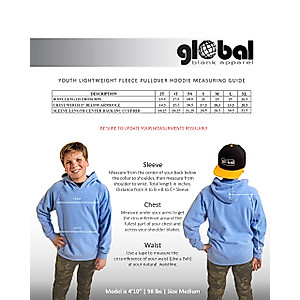 Global Blank Youth and Toddler Hoodies Super Soft Lightweight Pullover Sweatshirt Kids Hoodie for Boys and Girls,Grey,Medium