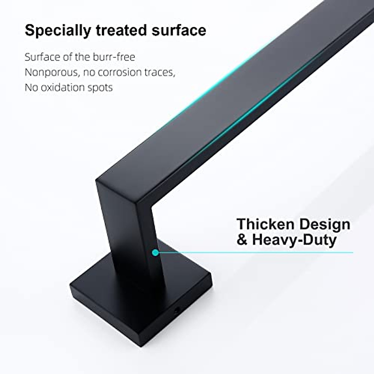 BAGNOLUX Matte Black Bathroom Accessories Set, 4-Piece Wall Mounted Towel Bar Set Towel Racks for Bathroom Heavy Duty, 23.6 Inch