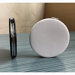 Zcooooool Makeup Mirror, 6.7 cm Round Folding Mirror, Professional Double-Sided Makeup Mirror (one Side Enlarged, The Other Side Normal) PU Surface Mirror