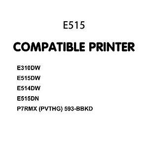 (10 x Black) Compatible E310 E515 593-BBKD Toner Cartridge for use in (PVTHG) Dell E310dw E514dw E515dw E515dn Printer